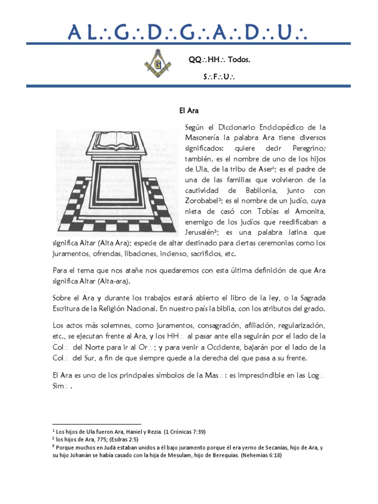 Significado y función del Ara masónica | PDF | Altar | Religión y creencia