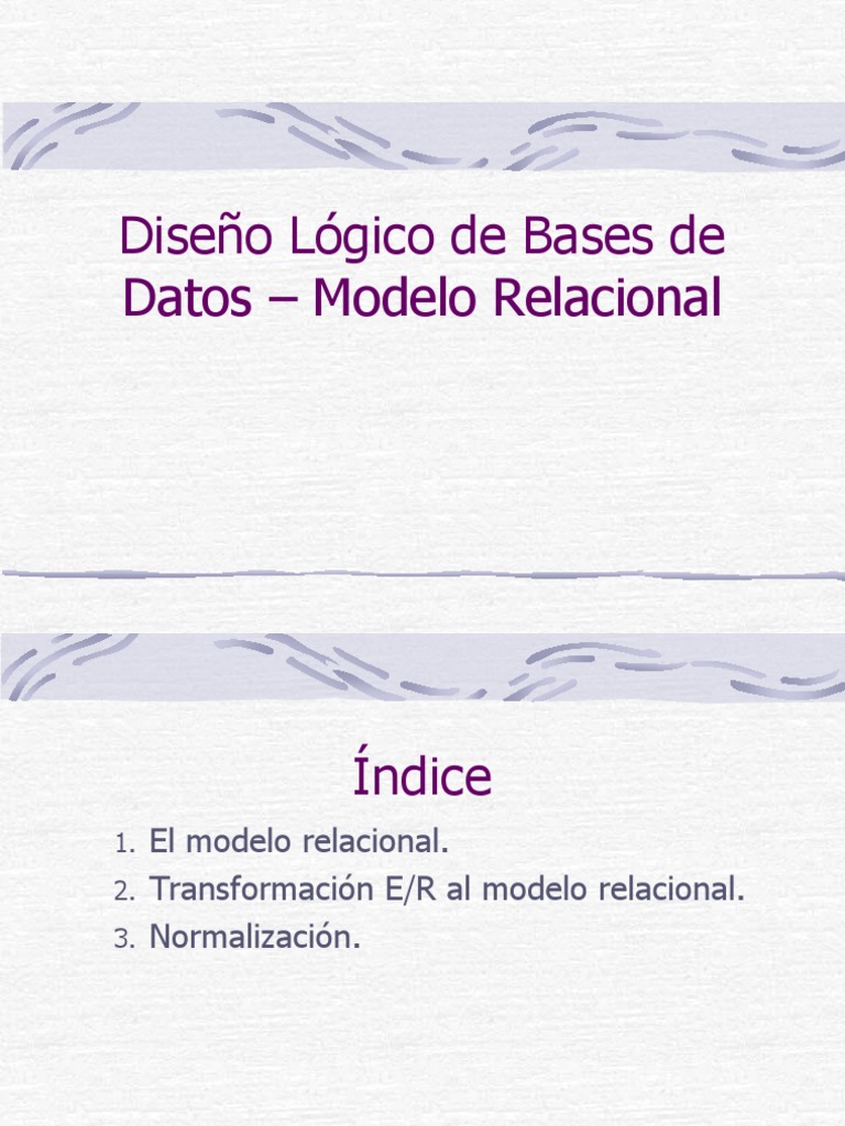 Tema3 Disenio Logico BBDD Modelo Relacional | PDF | Base de datos ...