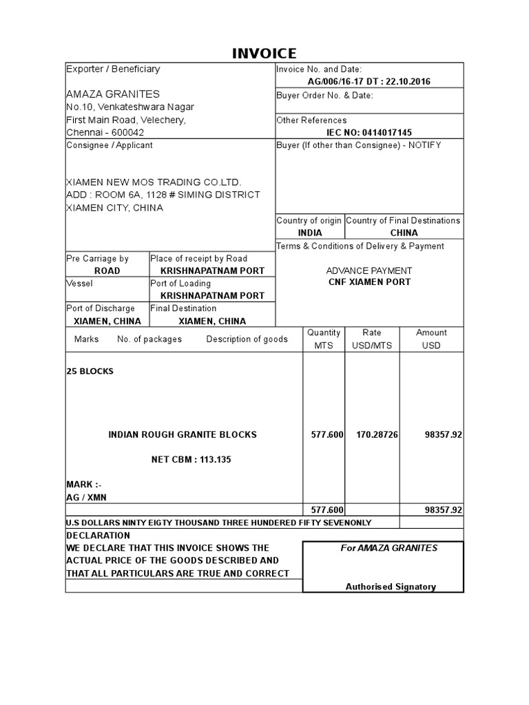 Inv 06 | PDF | Consignee | Invoice