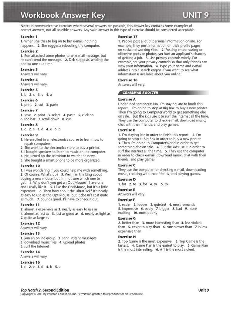 Workbook Answer Key Unit 9 Useful Stuff - 59cc01951723dd7c77f5bac7 PDF ...