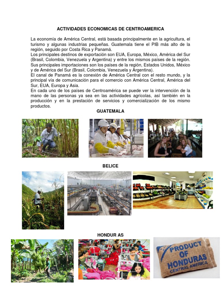 Actividades Economicas de Centroamerica 2019 | PDF | Centroamérica ...