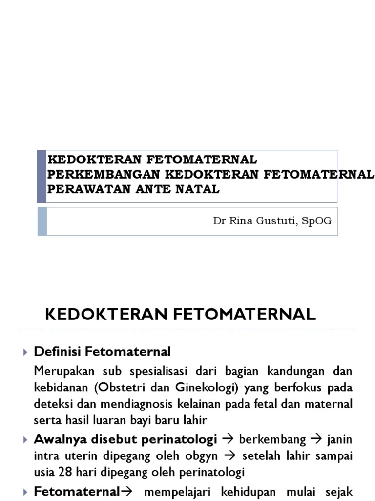 Perawatan dan Diagnostik Fetomaternal | PDF