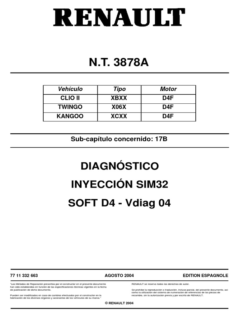 Diagnostico SIM32 Clio PDF | PDF | Acelerador | Diagnostico medico