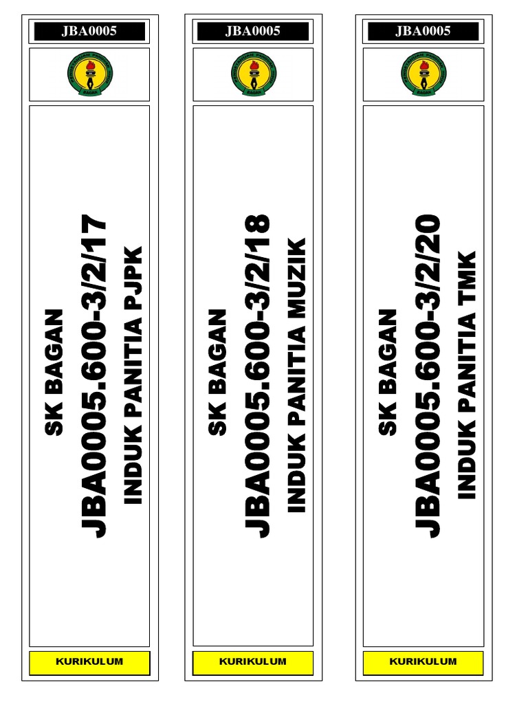 Label Tulang Fail PJPK - Muzik, TMK | PDF