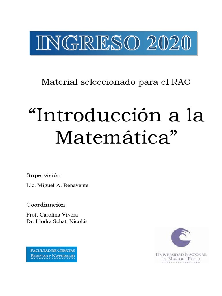 Introduccion A La Matematica - Material Ejercicios Practicos | PDF ...