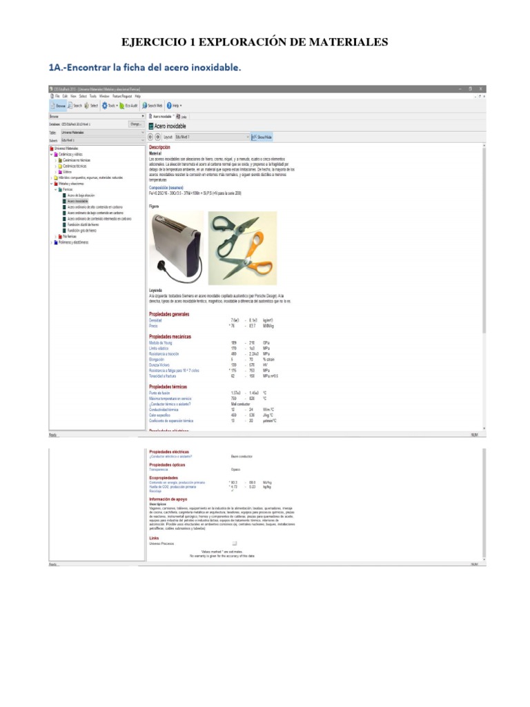 Trabajo Ces Edupack | PDF | Materiales | Ciencia de los materiales