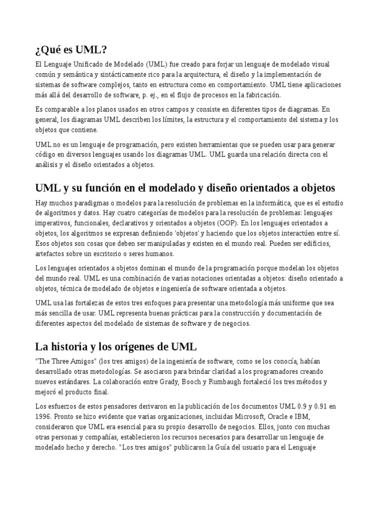 QUe Es UML | PDF | Lenguaje de modelado unificado | Lenguaje de ...