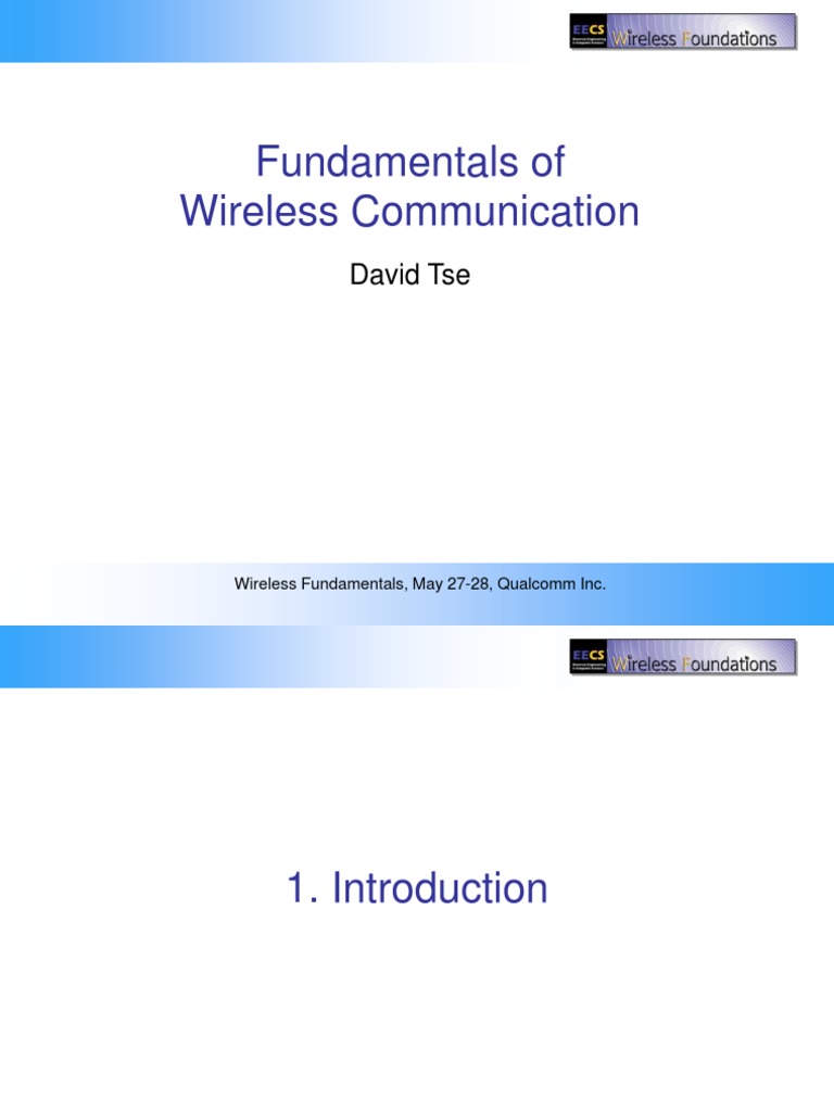 Fundamentals of Wireless Communications | PDF | Radio | Mimo