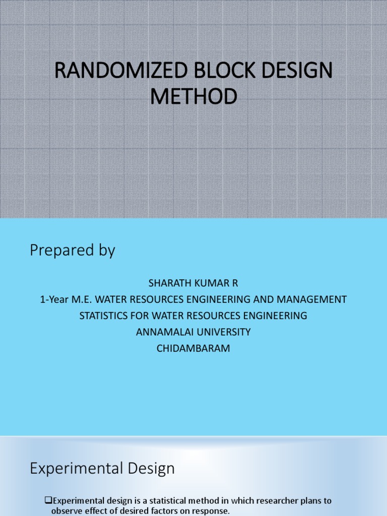 Understanding Randomized Block Design | PDF | Experiment | Design Of ...