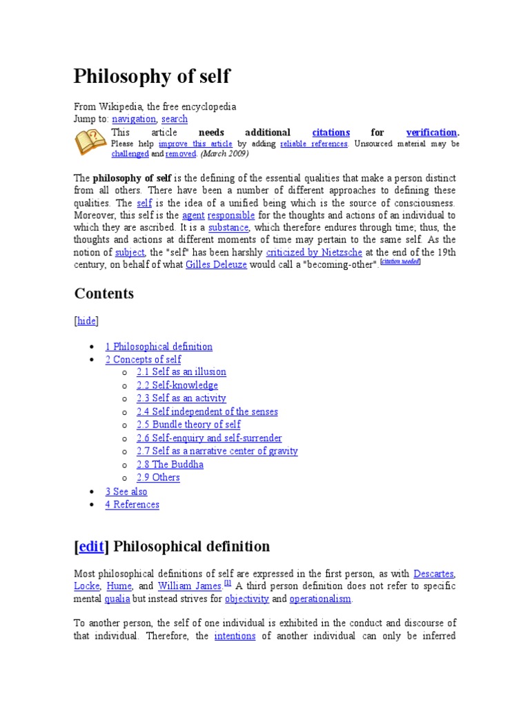Wiki Philosophy of Self | PDF | Philosophy Of Self | Truth