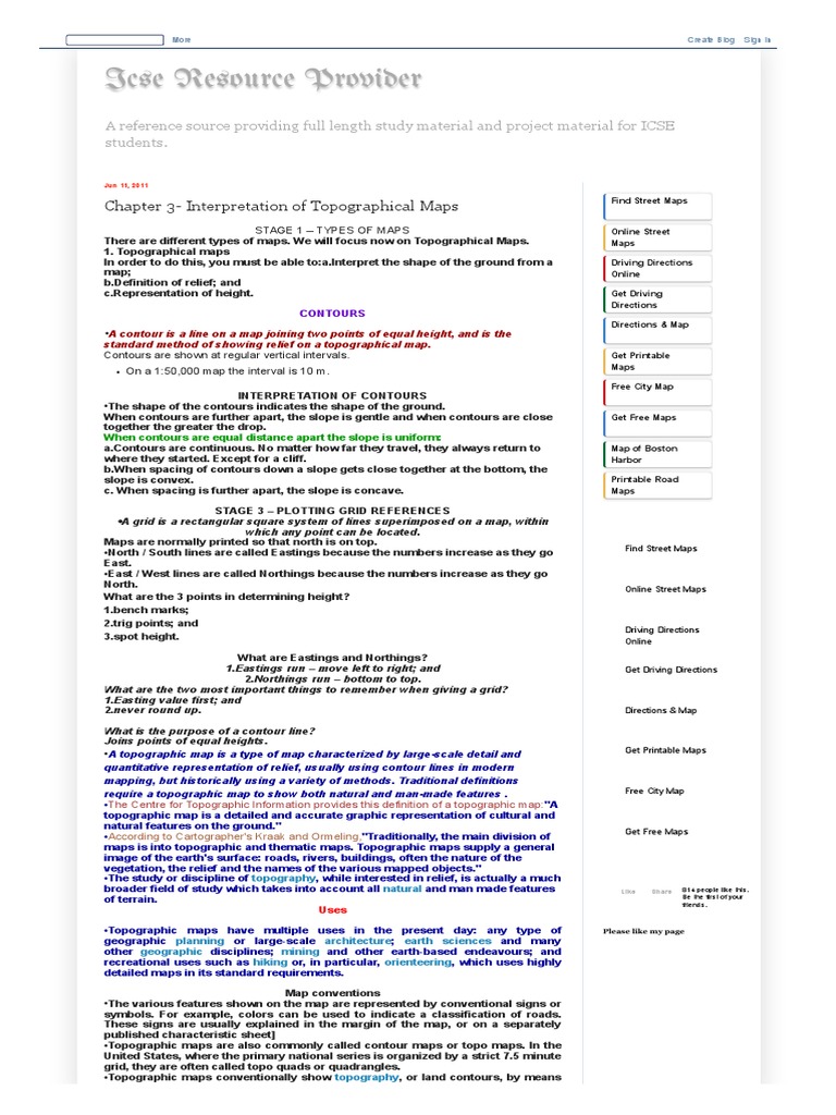 Chapter 3 - Interpretation of Topographical Maps | PDF | Topography ...