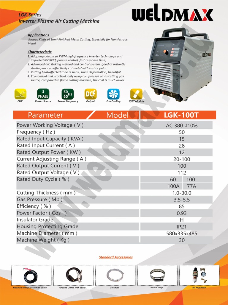 LGK-100T Spec Plasma Cutting | PDF