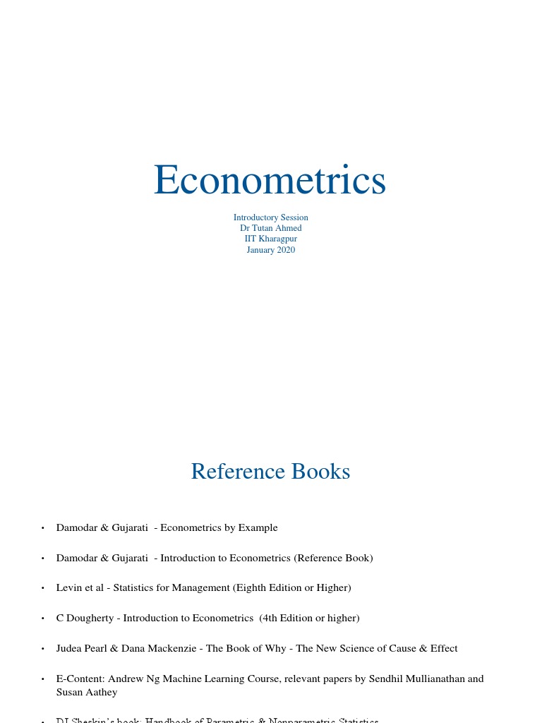 Course Outline - Econometrics | PDF | Econometrics | Regression Analysis