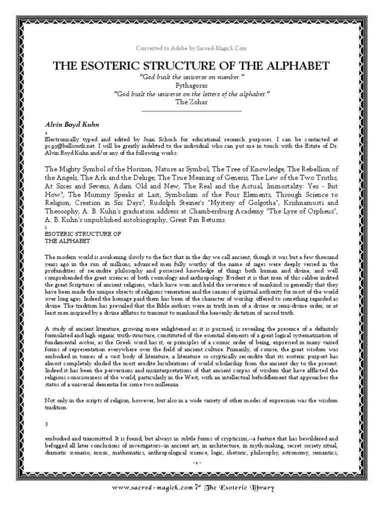 Esoteric Structure of The Alphabet | PDF