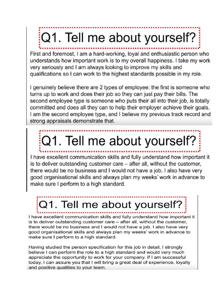 Tell Me About Yourself | PDF