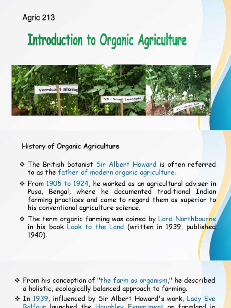 Introduction to Organic Agriculture lecture | Organic Farming | Manure