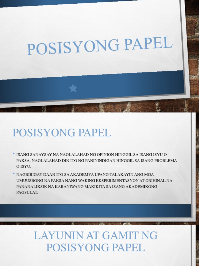 Posisyong Papel | PDF