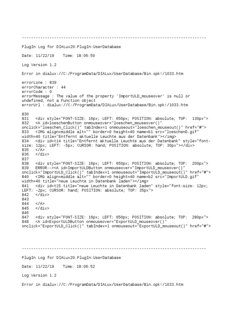 DIALux PlugIn Error Information | PDF | Computer Programming | Software Engineering