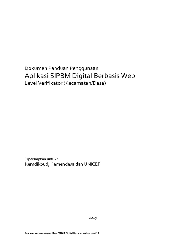 Petunjuk Penggunaan Aplikasi SIPBM - Verifikator - v.1.1 PDF | PDF