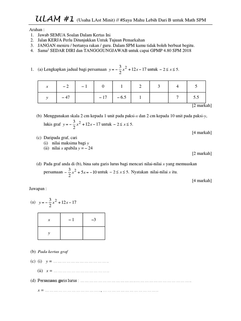 Ulam #1 (Graf Fungsi Ii) | PDF