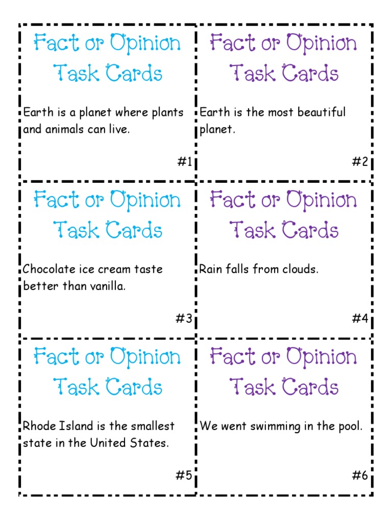 Fact or Opinion Task Cards-0 | Download Free PDF | Organisms | Nature