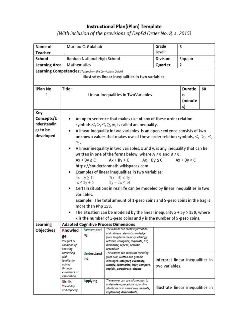 Math 8-Q2-iP1-v.02 | PDF | Learning | Cognition