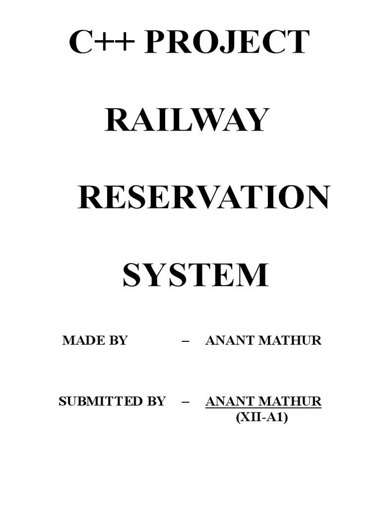 C Project Railway Reservation System Pdf Pdf Object Oriented Programming C