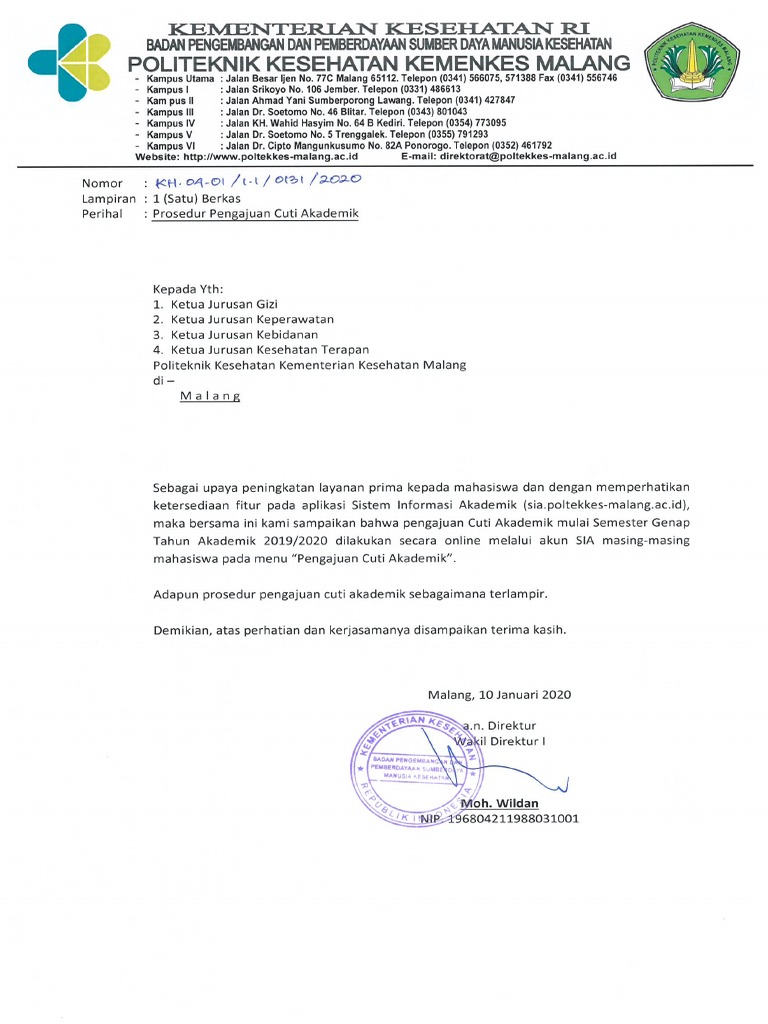 Prosedur Pengajuan Cuti Akademik PDF | PDF