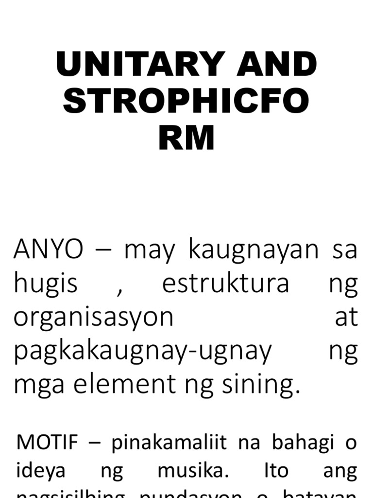 Unitary and Strophicform | PDF