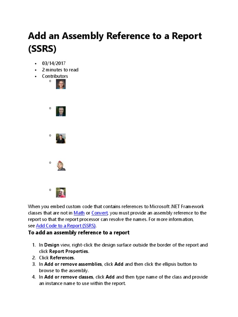 Reference Assemblies