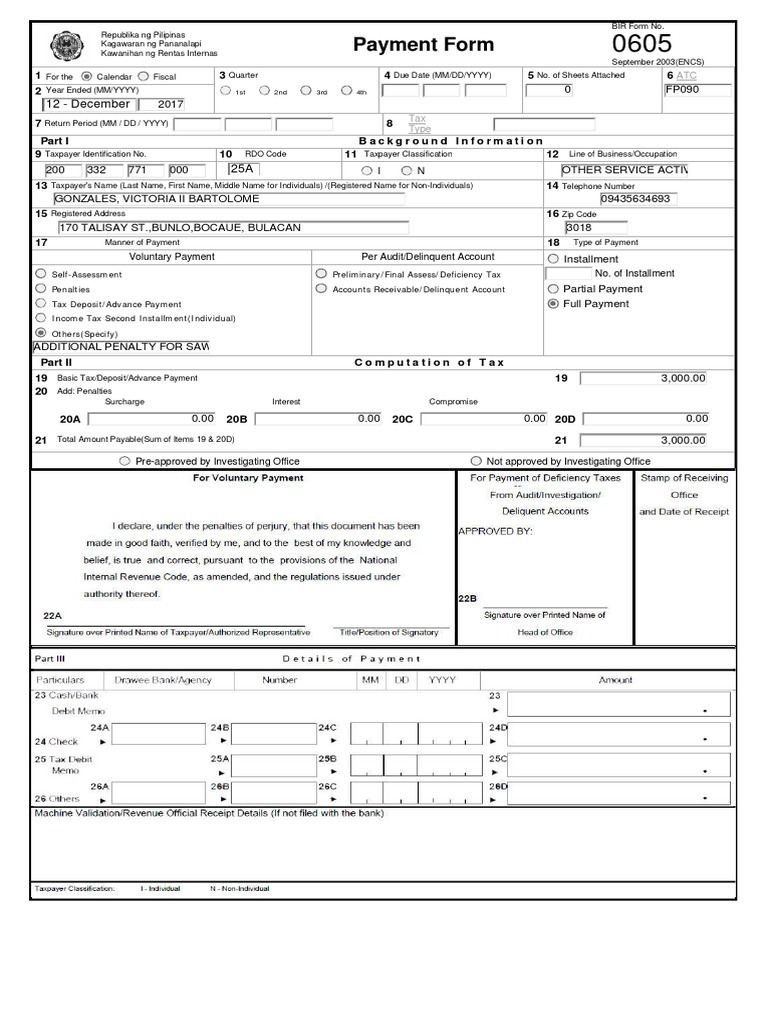 Old Form 0605 PDF | PDF | Taxpayer | Taxation