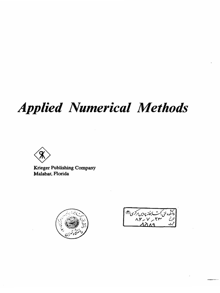 Brice Carnahan Ha Luther James o Wilkes Applied Numerical Methods ...