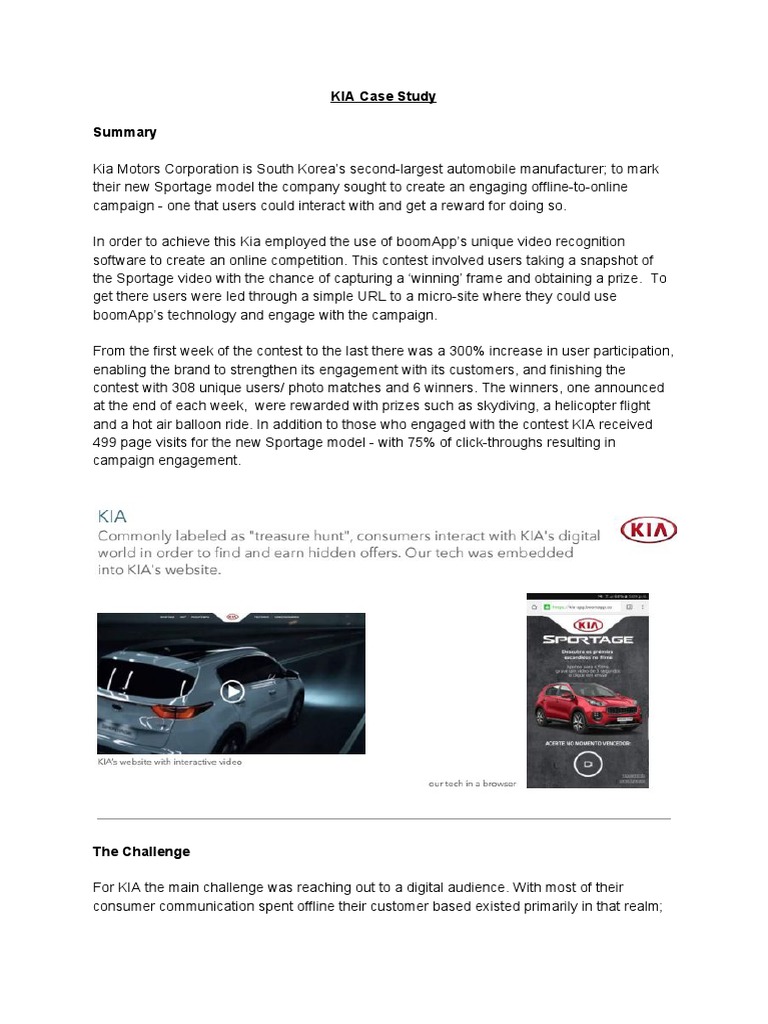 Boomapp - KIA Case Study | PDF | Brand | Marketing