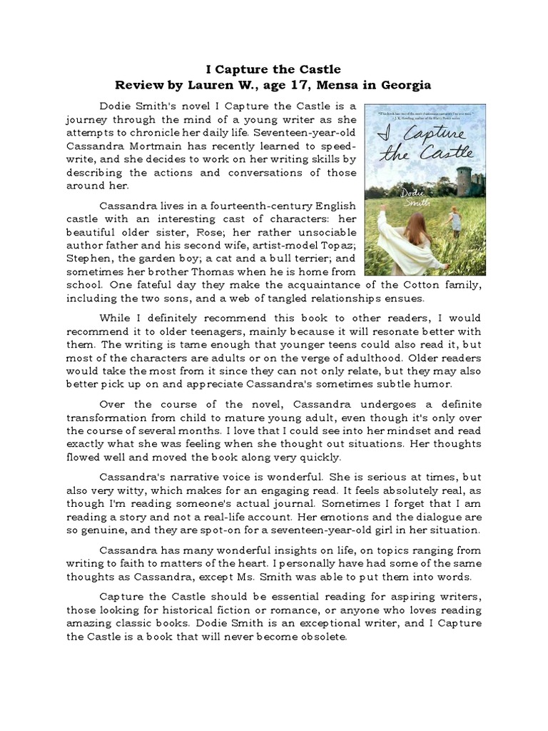 I Capture The Castle - Book Review | PDF