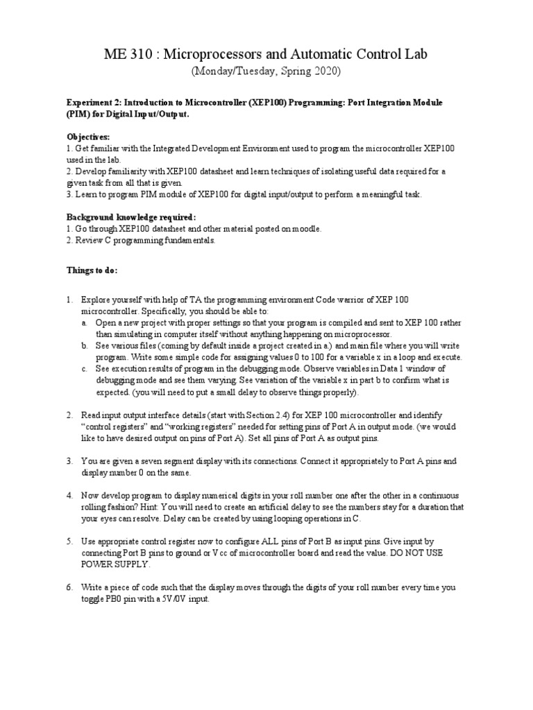 2 Exp | PDF | Microcontroller | Computer Program