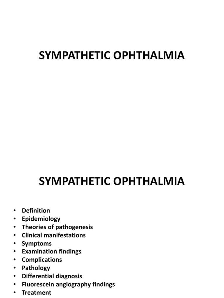 Sympathetic Ophthalmia Guide | PDF | Immunology | Medical Specialties