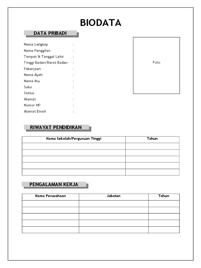 Contoh Biodata | PDF