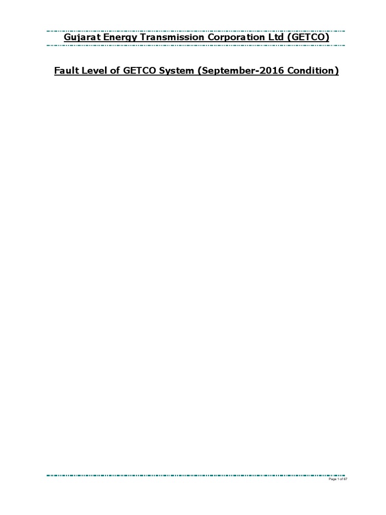 Getco Fault Level - Sept-2016 | PDF | Electrical Substation | Volt