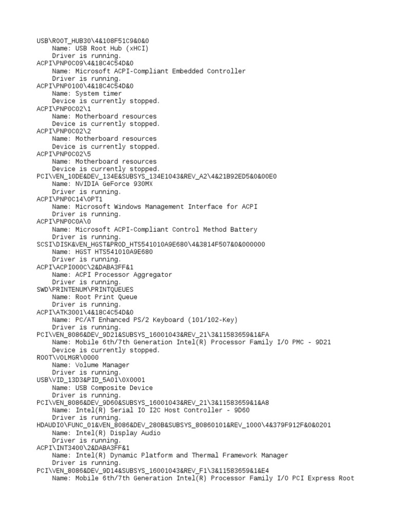 Devlist | PDF | Device Driver | Usb