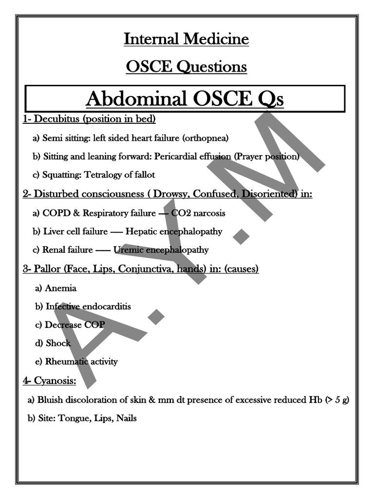 Internal Medicine OSCE Exam Guide | PDF | Heart Valve | Heart