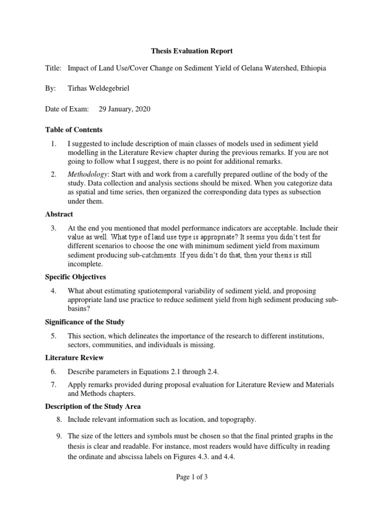 Thesis Evaluation Report TW - 2 | PDF | Thesis | Evaluation