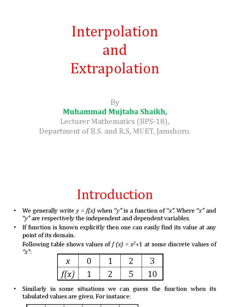 Interpolation, Extrapolations and Difference Operators | PDF | Interpolation | Finite Difference