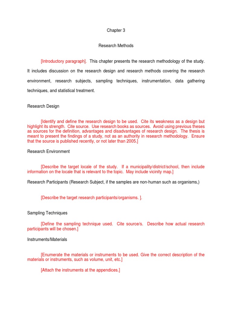 Research Chapter 3 Format | PDF | Analysis Of Variance | Research Design