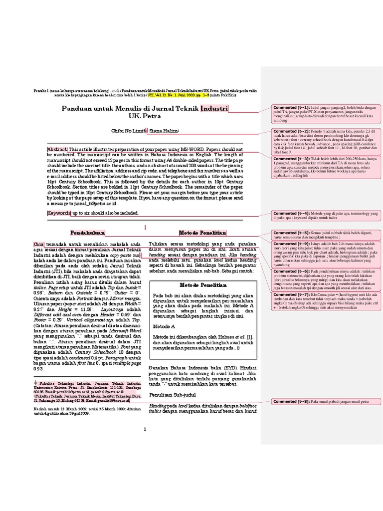 Contoh Jurnal Yang Baik Dan Benar | PDF