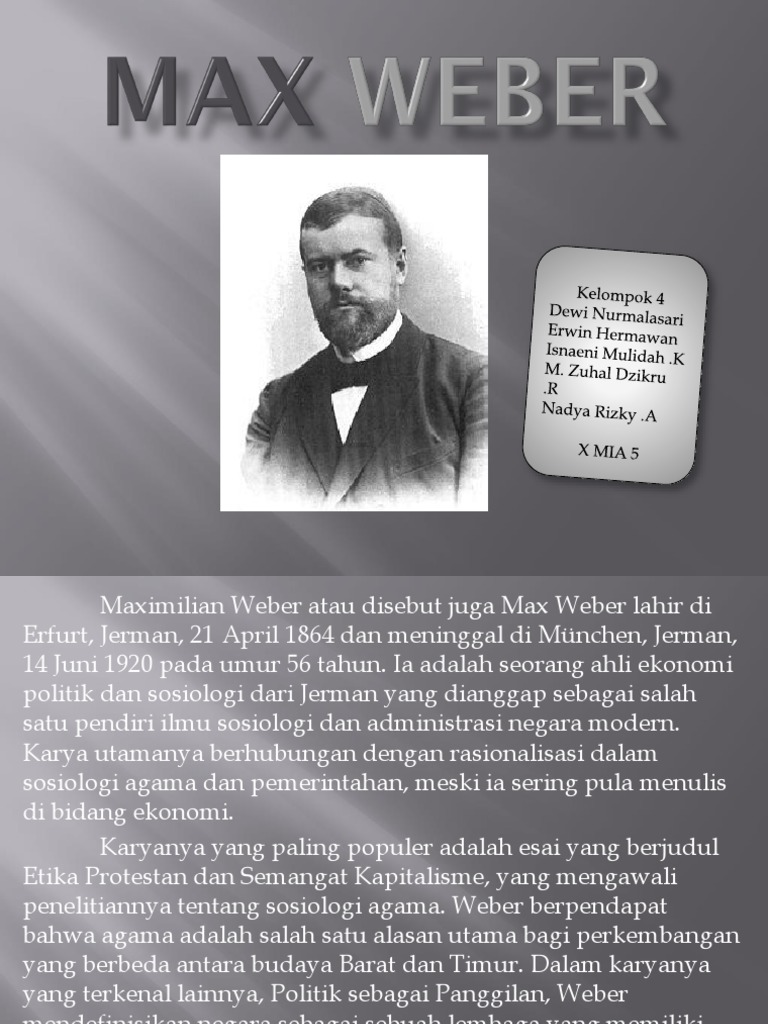 Max Weber: Tokoh Sosiologi Modern | PDF