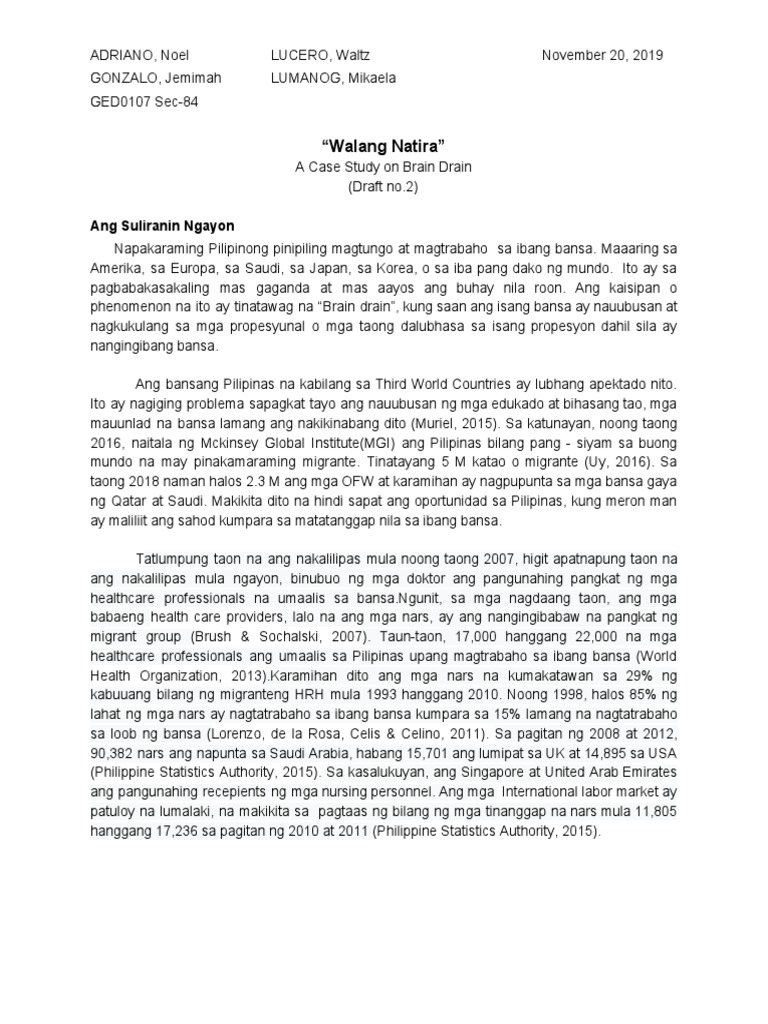 Case Study-Brain Drain | PDF