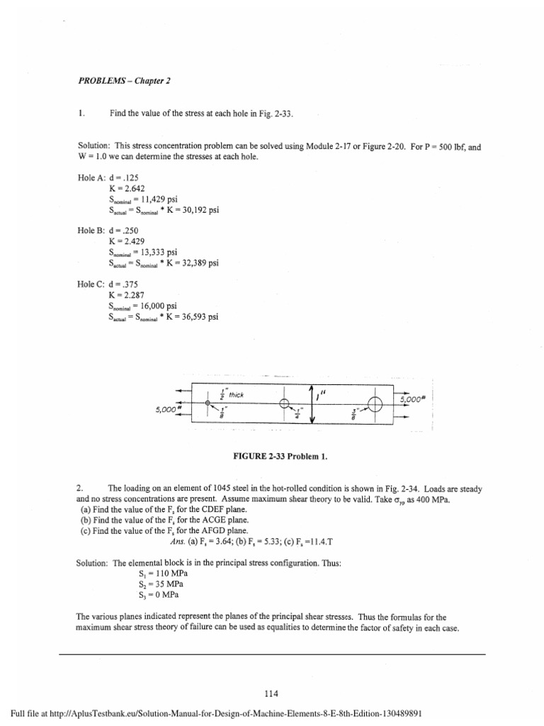 Solution Manual For Design of Machine Elements 8 E 8th Edition ...