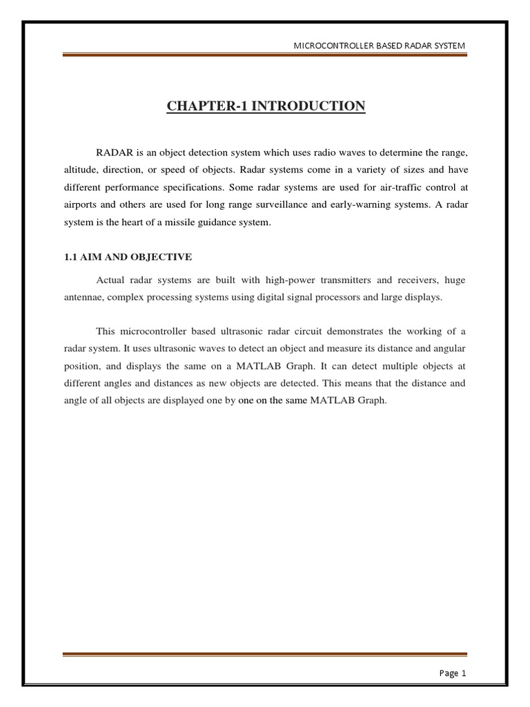 Microcontroller Based Radar System | PDF | Servomechanism | Radar