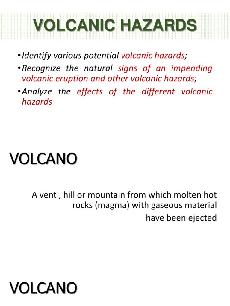 PPT. Primary Volcanic Hazards - SY1920