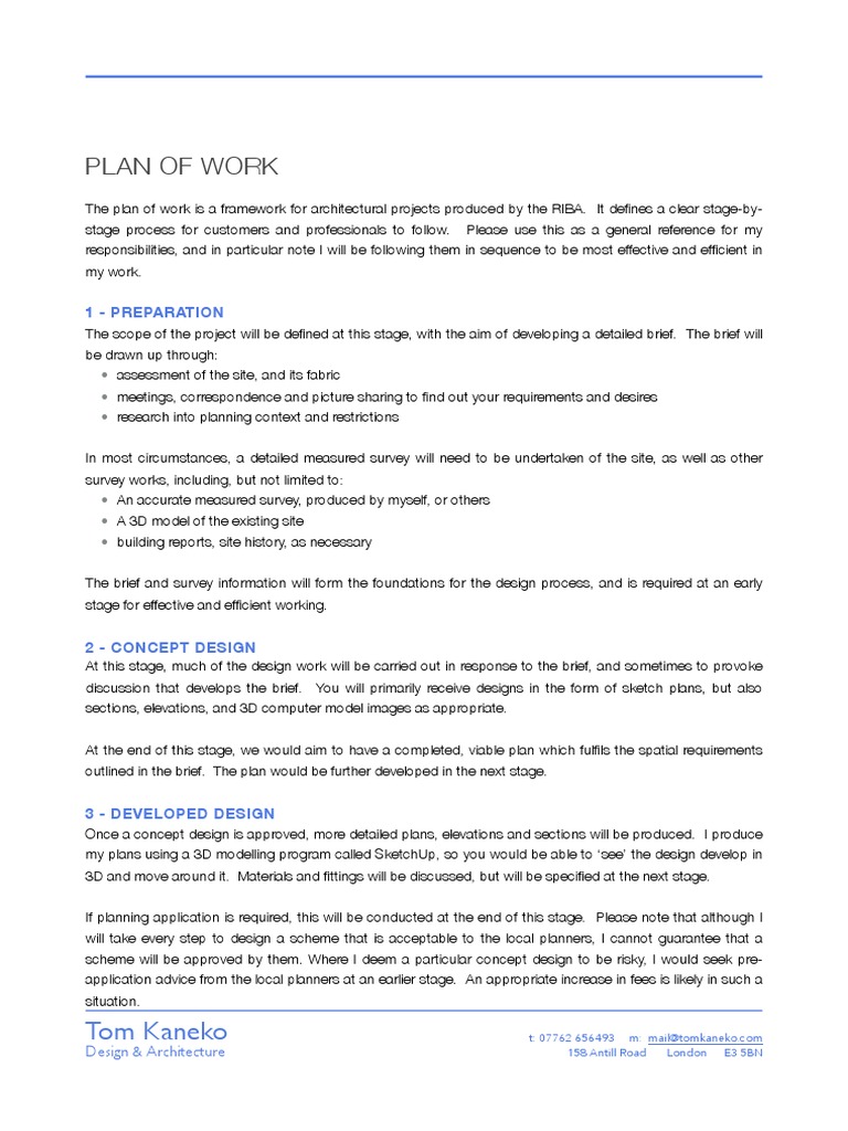 Tom Kaneko Plan of Work PDF | PDF | Specification (Technical Standard ...